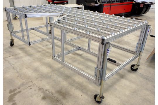 Very nice table built by 80/20 Inc. of Columbia City Aluminum frame ...