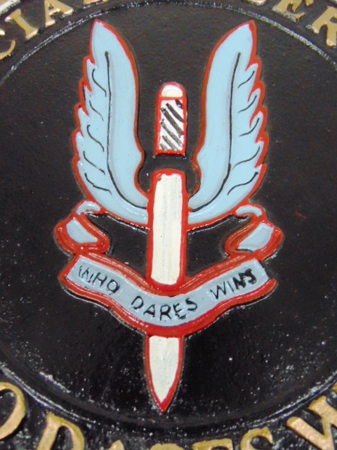 You are bidding for a Cast Iron SAS Insignia Wall Plaque. It would look ...