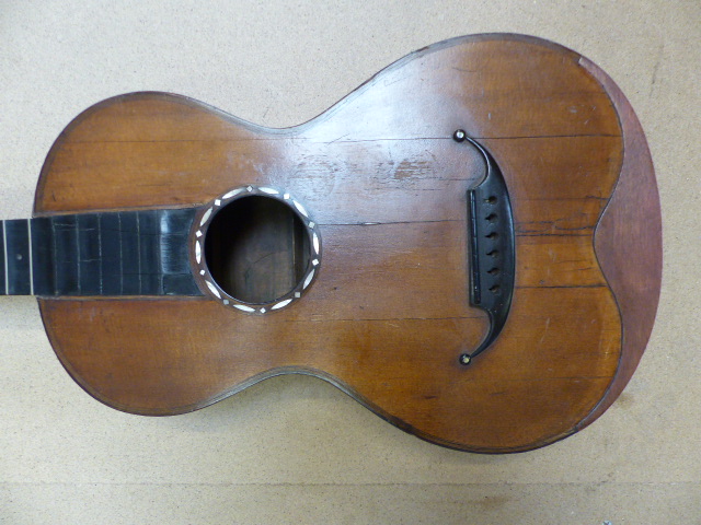 Interesting late 18th century early 19th century parlour guitar with ...