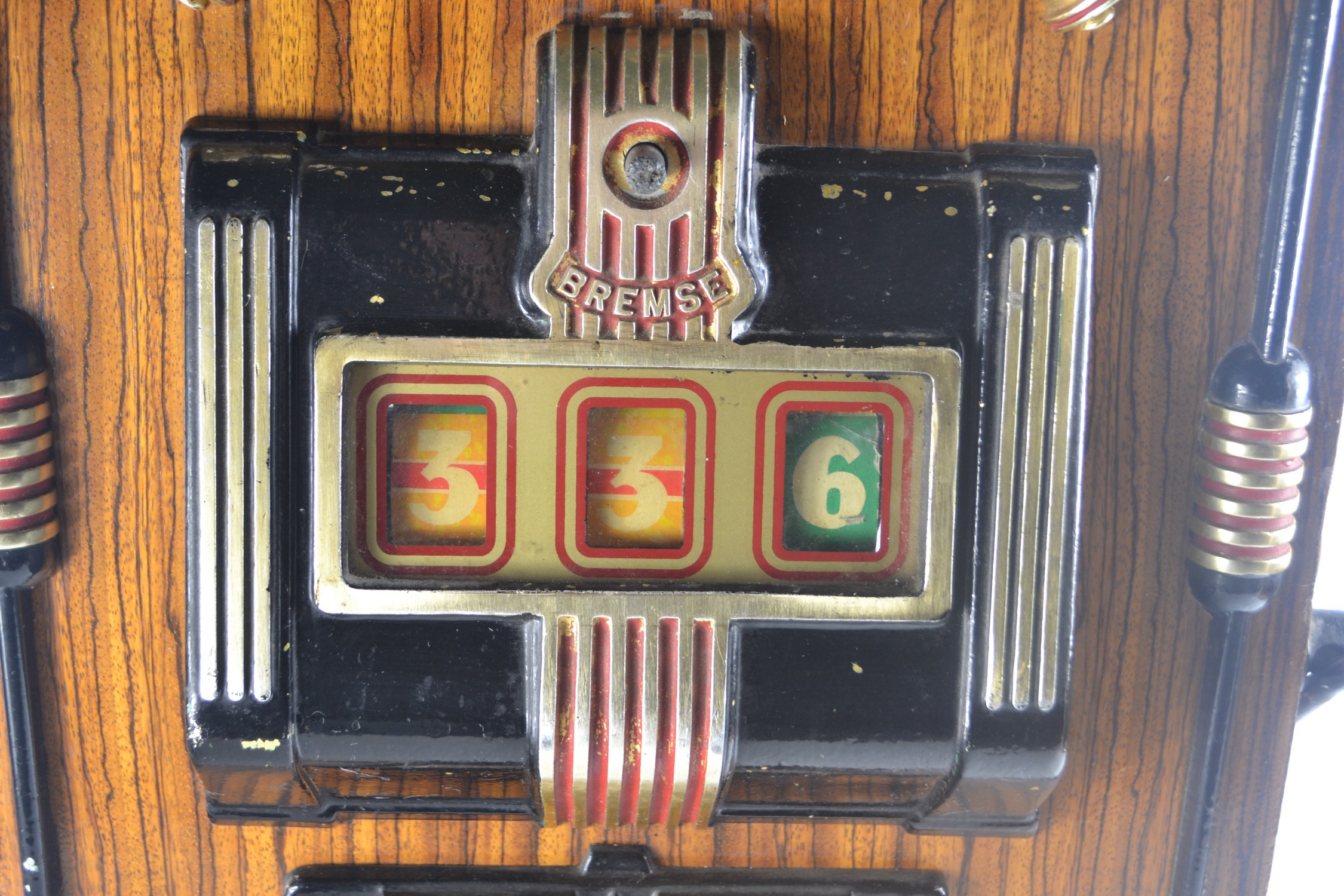 A BEROMAT late 40s early 50s wall box penny slot machine (one arm ...