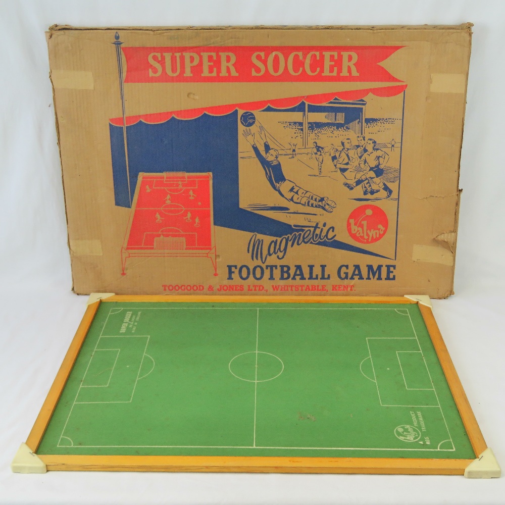 A vintage 'Super Soccer' magnetic football game c1968, with box, made ...