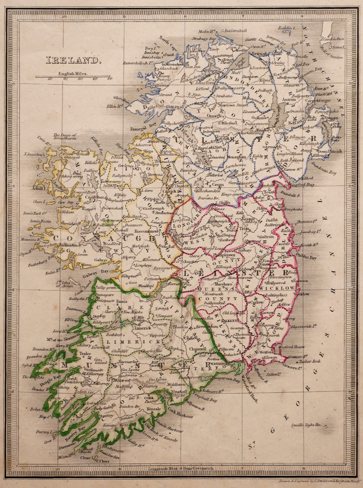 19th century maps of Ireland. A collection of engraved maps including ...