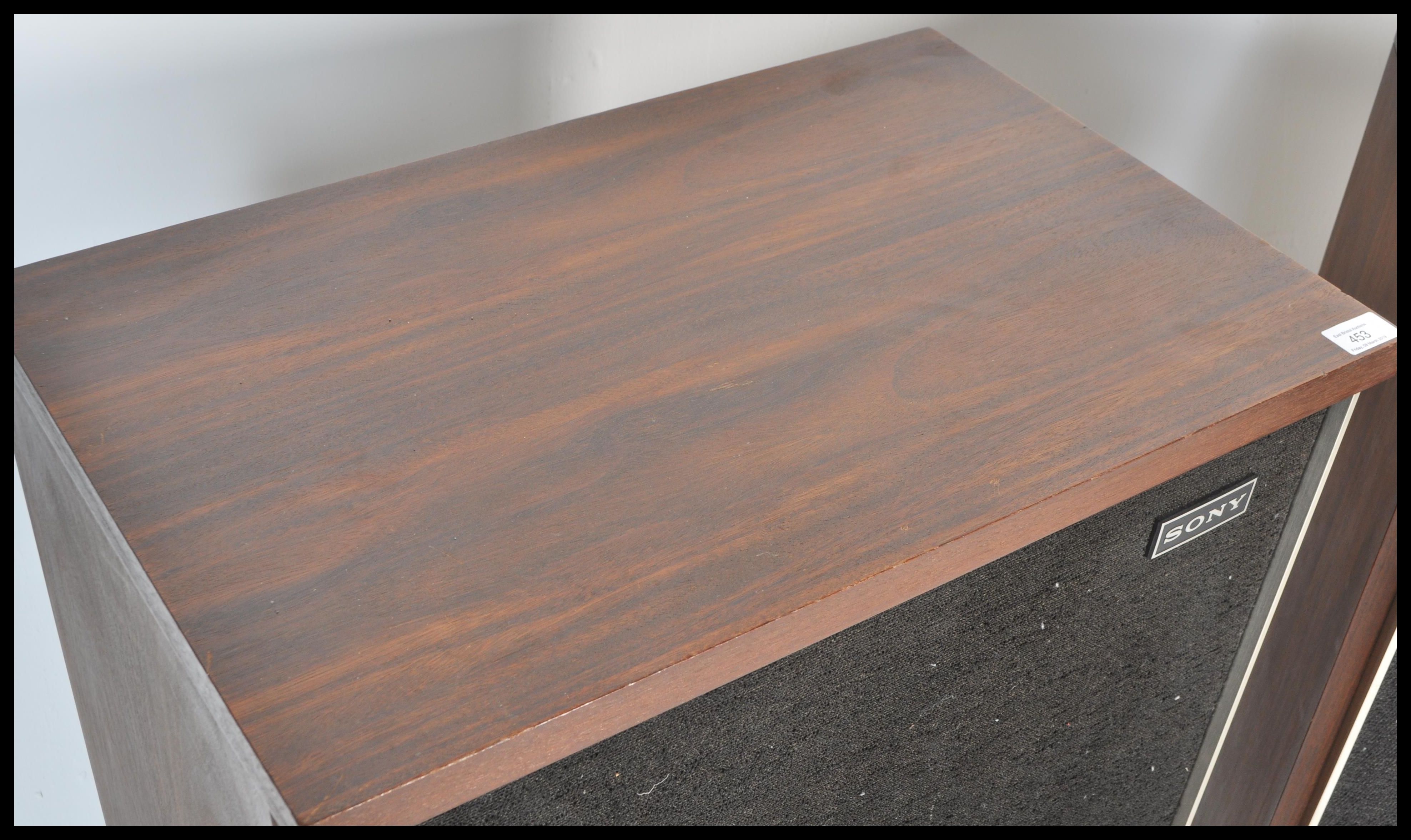 Sony speakers - A pair of vintage retro 20th Century large mahogany ...