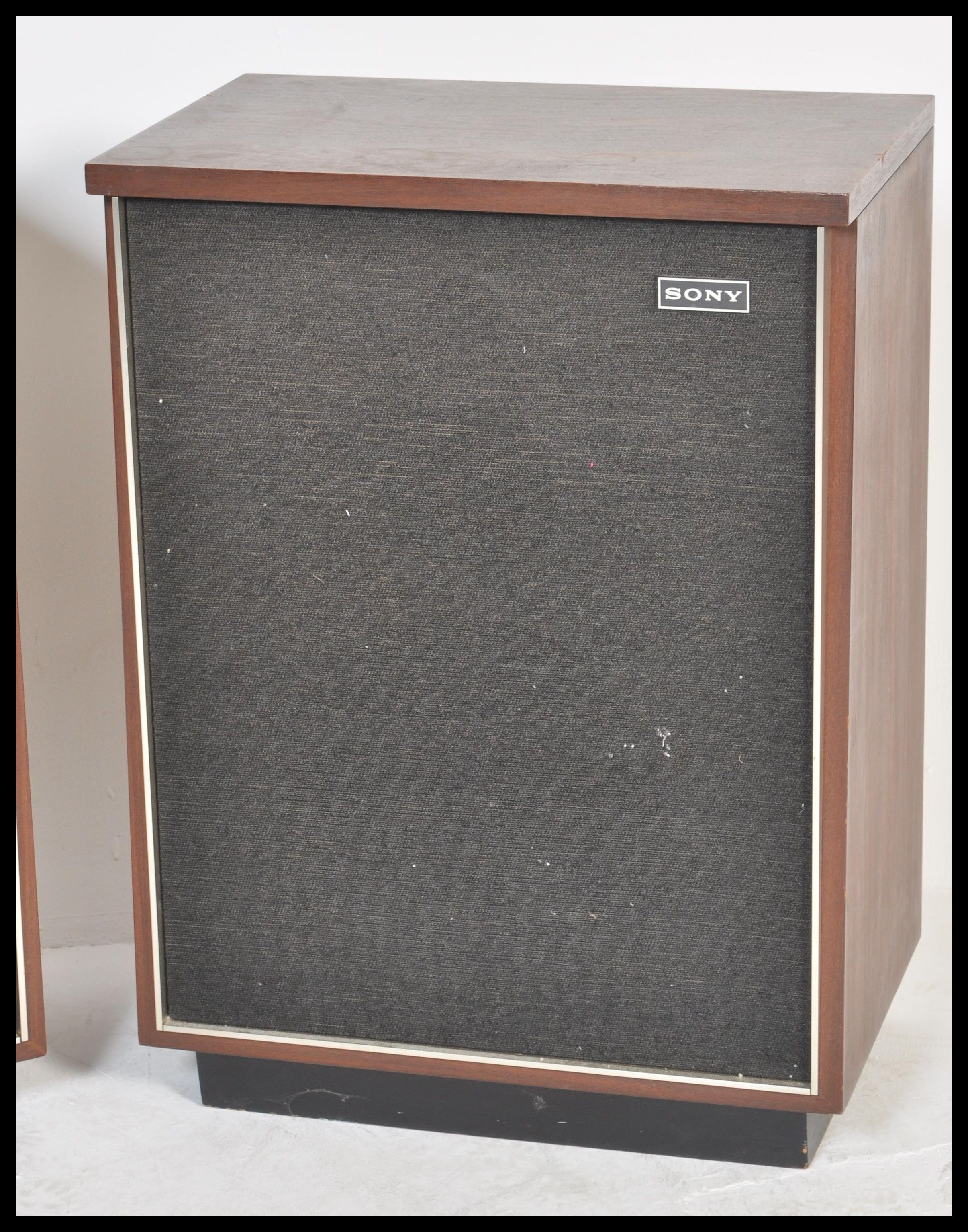 Sony speakers - A pair of vintage retro 20th Century large mahogany ...