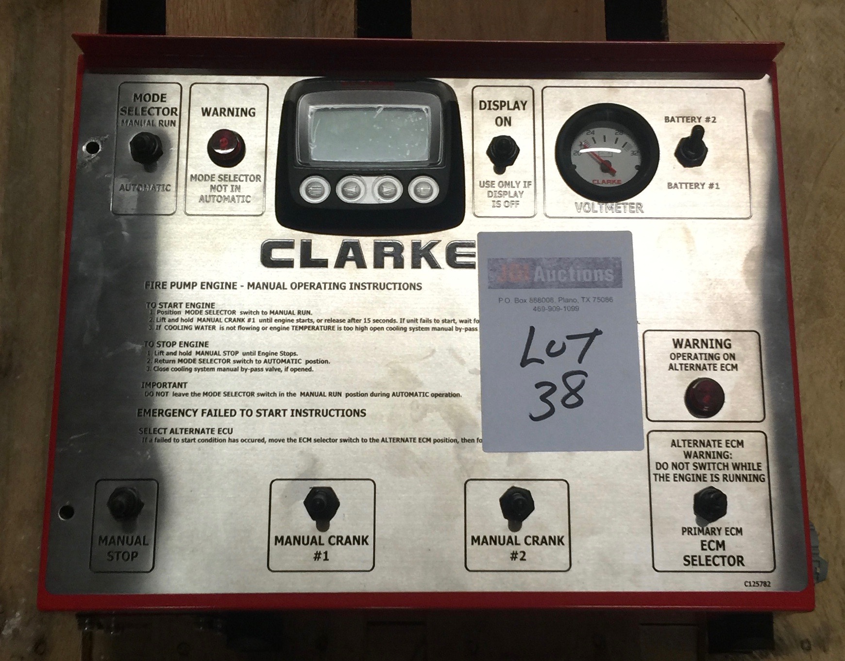 Clarke Fire Pump Engine Starter Panel - New, never used