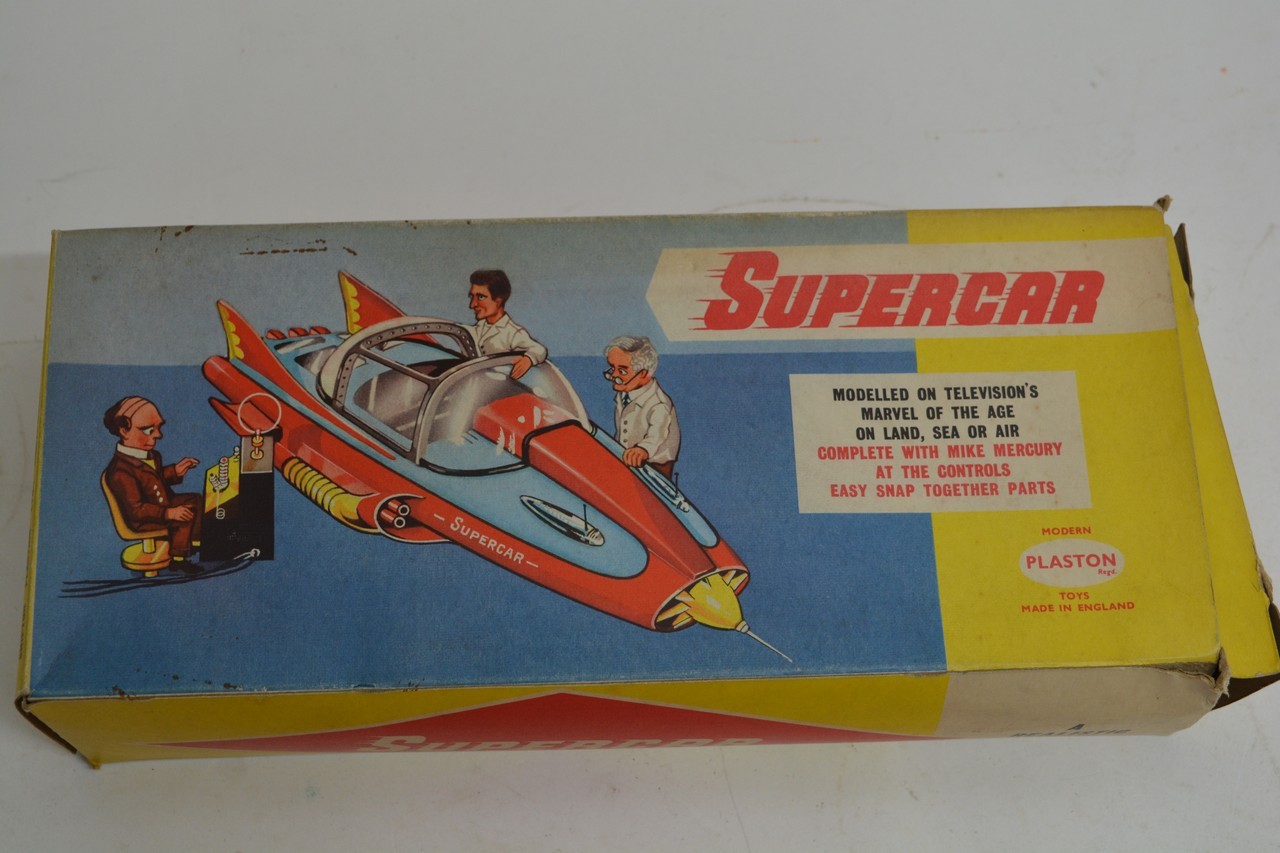 A circa 1961 boxed Mike Mercury Supercar by Plaston Toys.