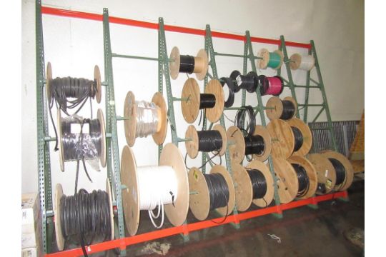 Electrical Wire & Rack; Lot: (1) 6-Section Spool Storage Rack 158"L x ...