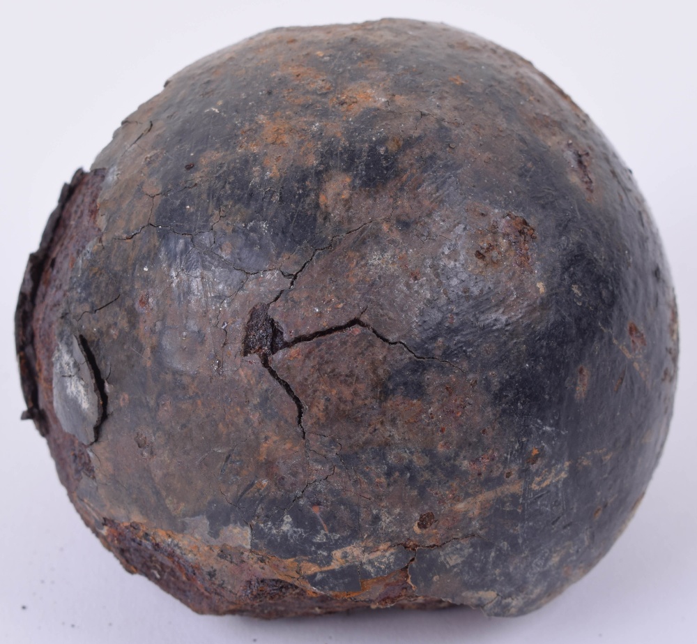 Napoleonic Battle of Waterloo Cannon Ball, possibly from a howitzer, as ...