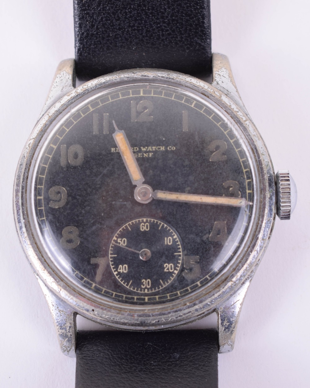WW2 German Army & Waffen-SS Issue Wristwatch, manual wind, black face ...