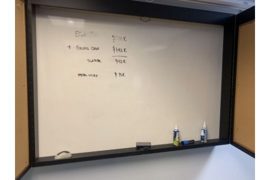 Wall Mounted Dry Erase Board Cabinet 48" x 67"