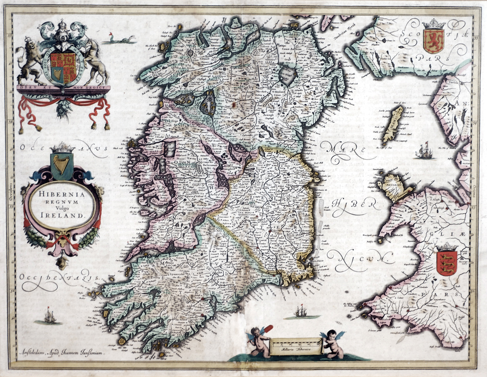17th century maps of Ireland by Gerard Mercator and Johannes Jansson ...