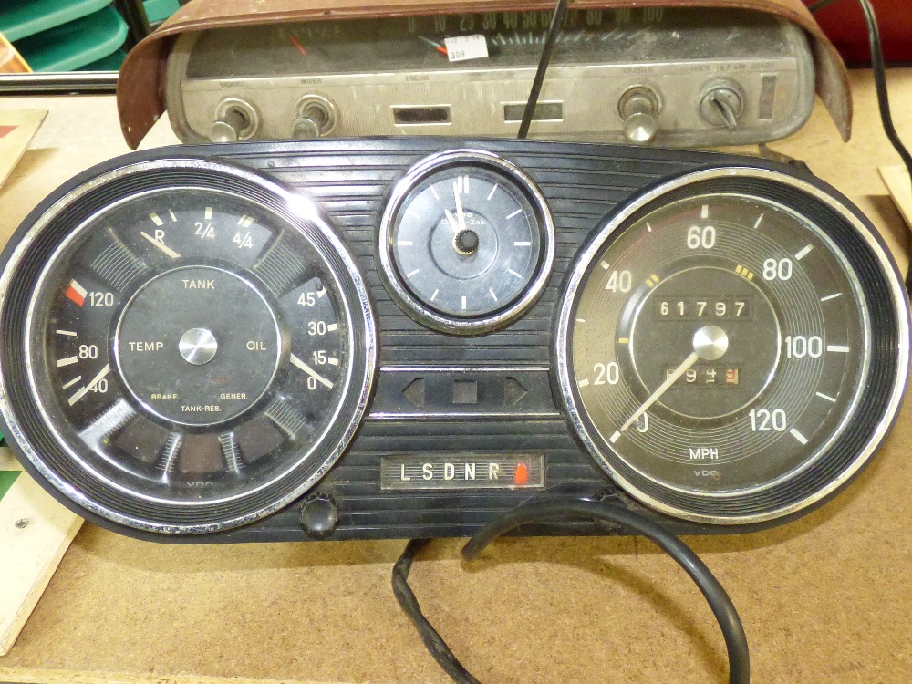 2 VINTAGE CAR DASHBOARD INSTRUMENT PANELS