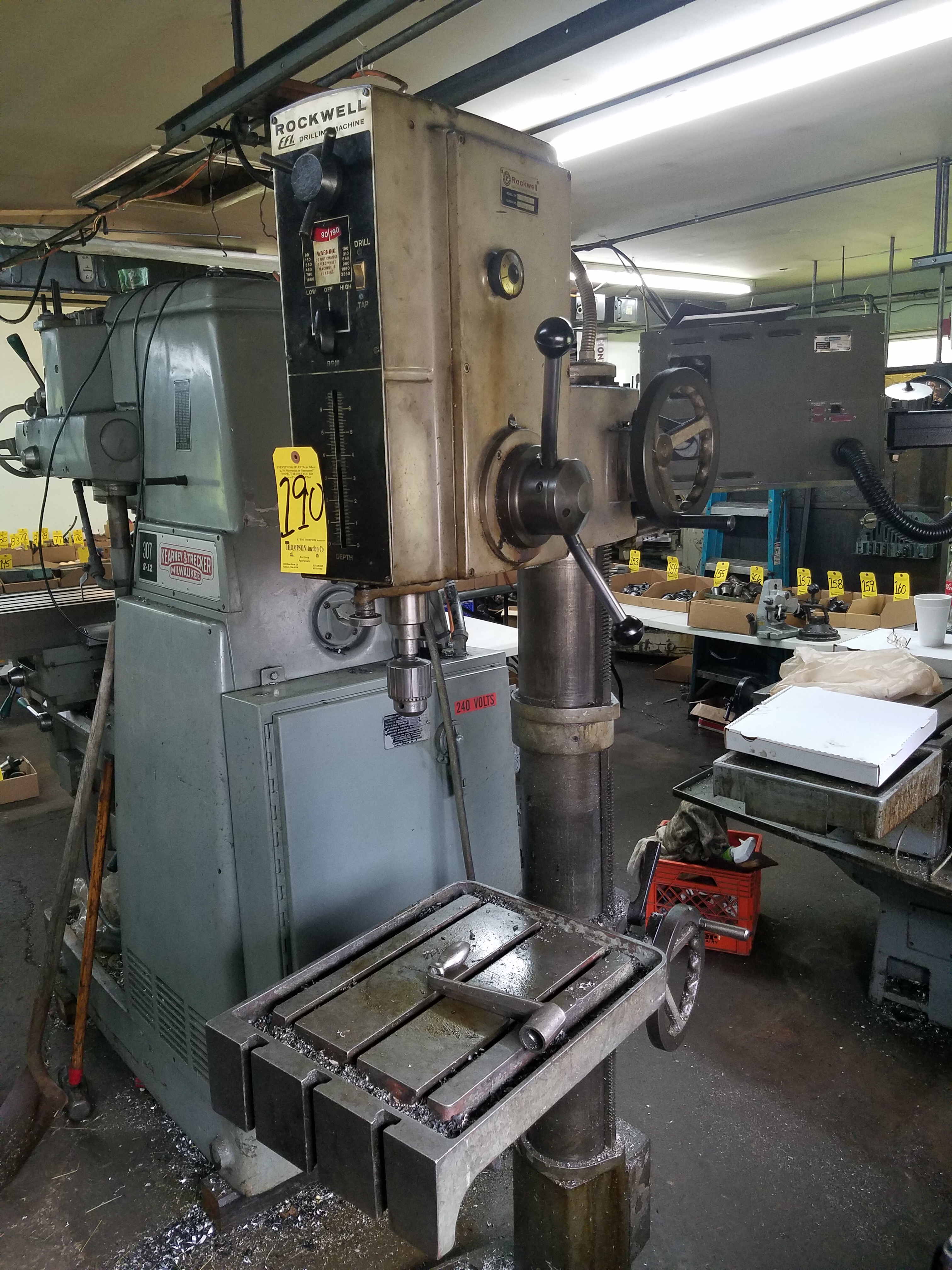 EFI Rockwell Model 2T Geared Head Drill Press, s/n 70-130, Power Feed ...