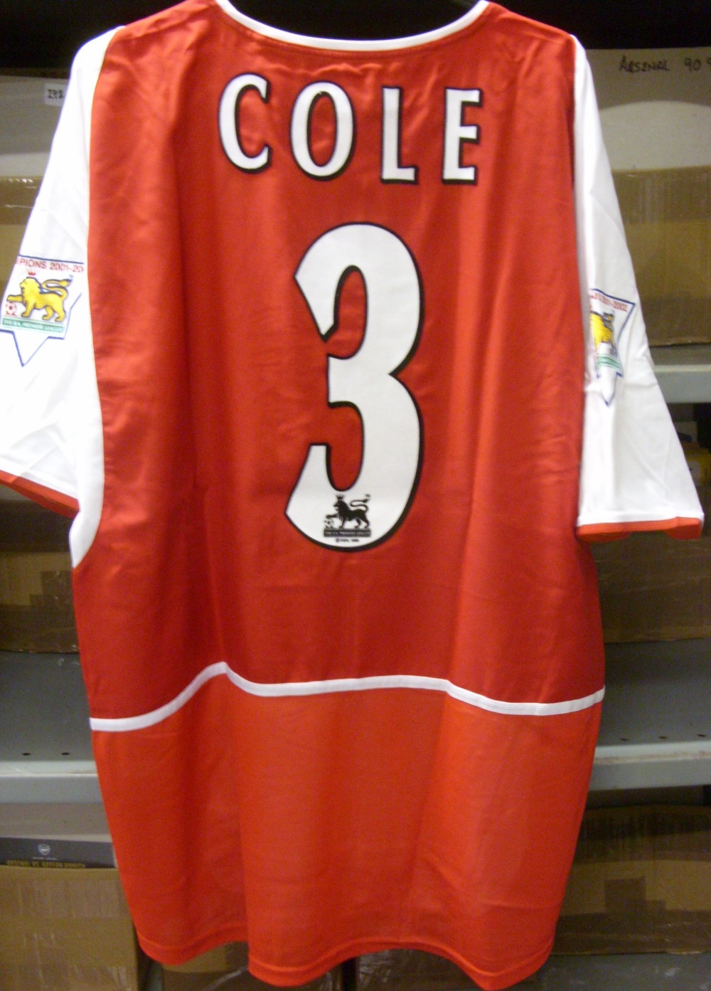 2002/03 Arsenal, a match worn home shirt as worn by Ashley Cole, Number ...