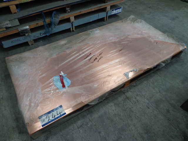 Pallet Containing Seven Sheets of Copper, approx. 2000 x 1000 x 0.7mm