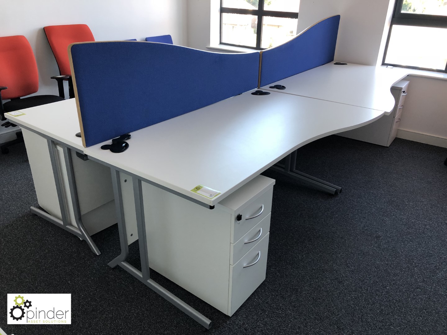 4-person Desk Cluster, comprising 4 shaped desks, 1600mm x 1000mm ...