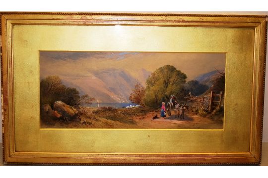 C Buchanan 1875. A signed Victorian Scottish watercolour landscape, a ...