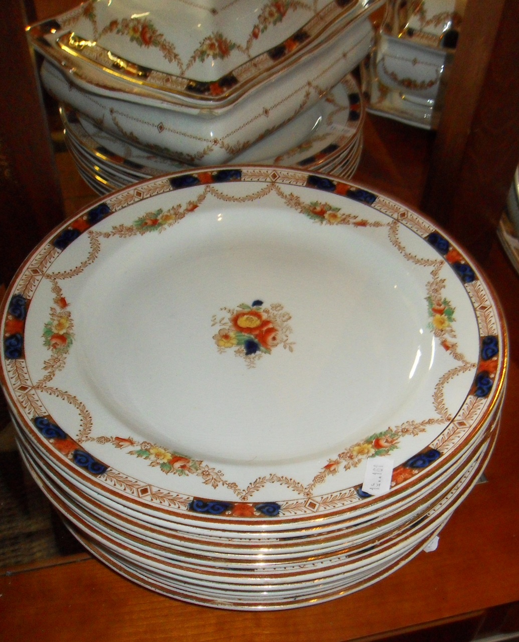 Extensive Royal Corona Ware dinner service with four tureens, three ...