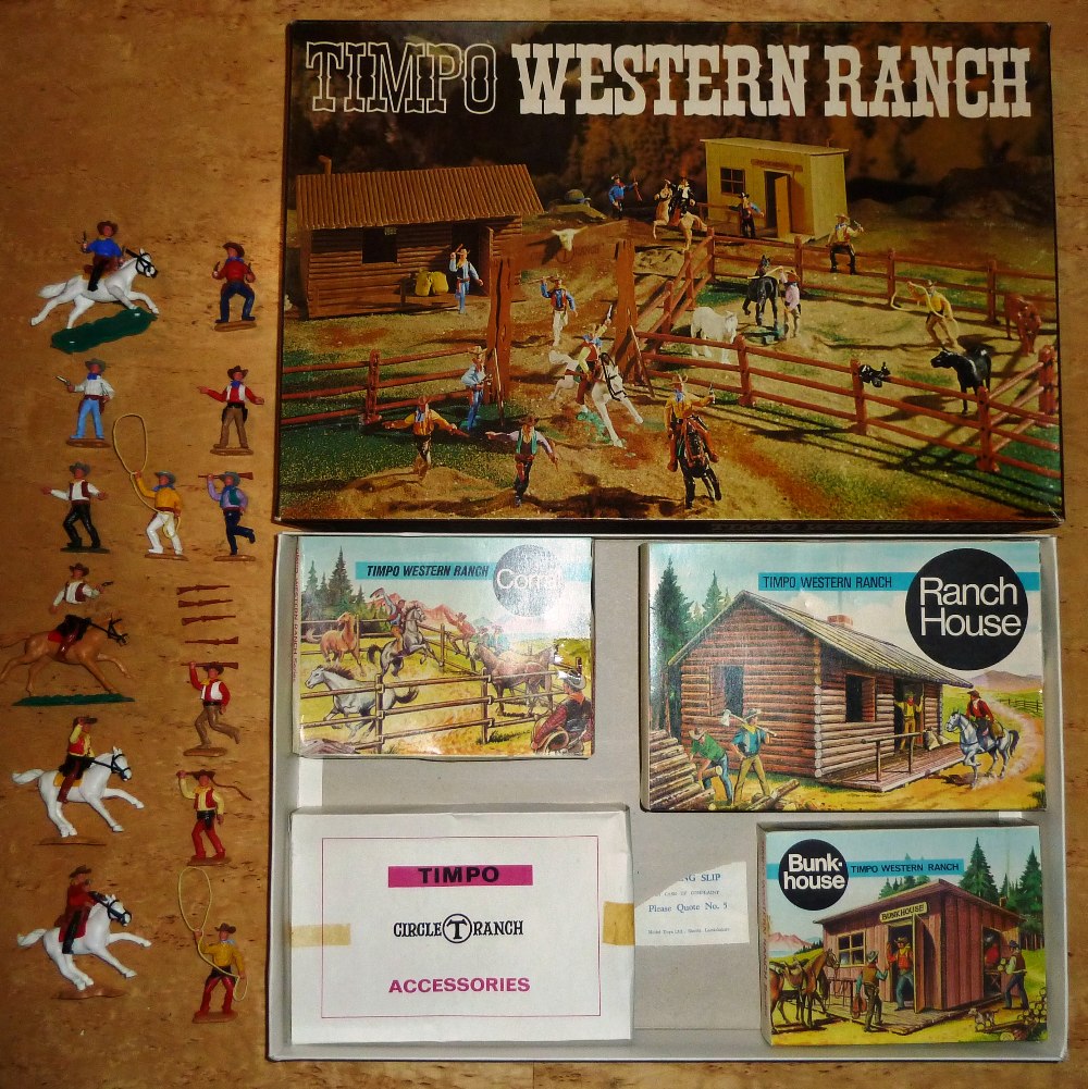 Timpo set 261 Ranch in original box with 269 Ranch House, and 263 ...