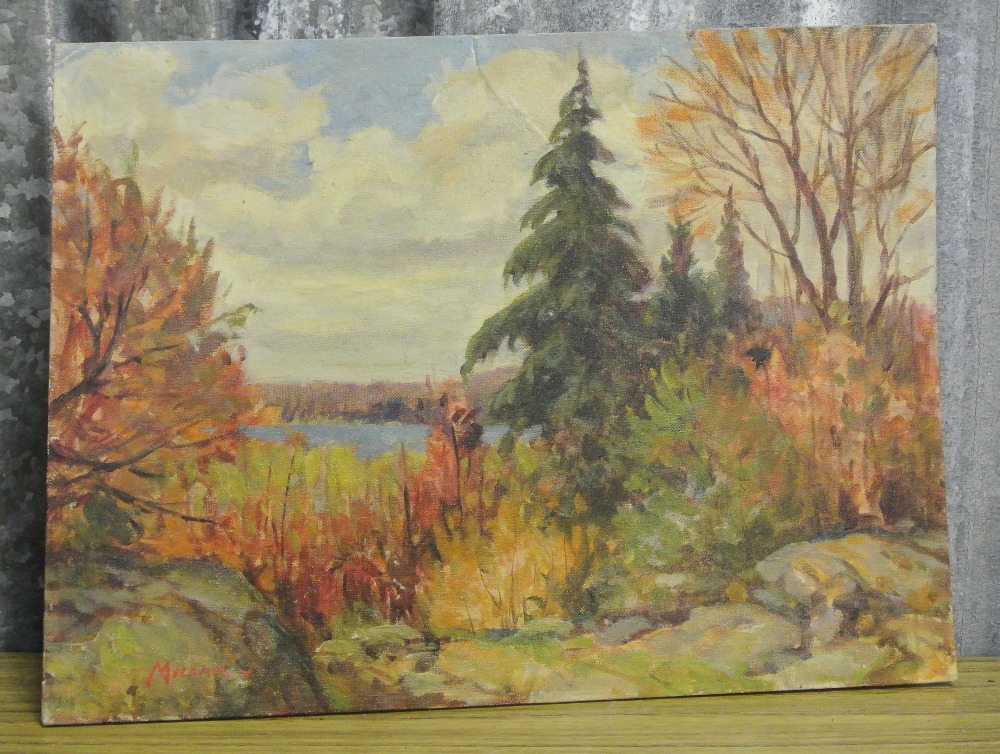 ART/ JAMES MILLAR - An oil on board landscape titled to rear ' Autumn ...