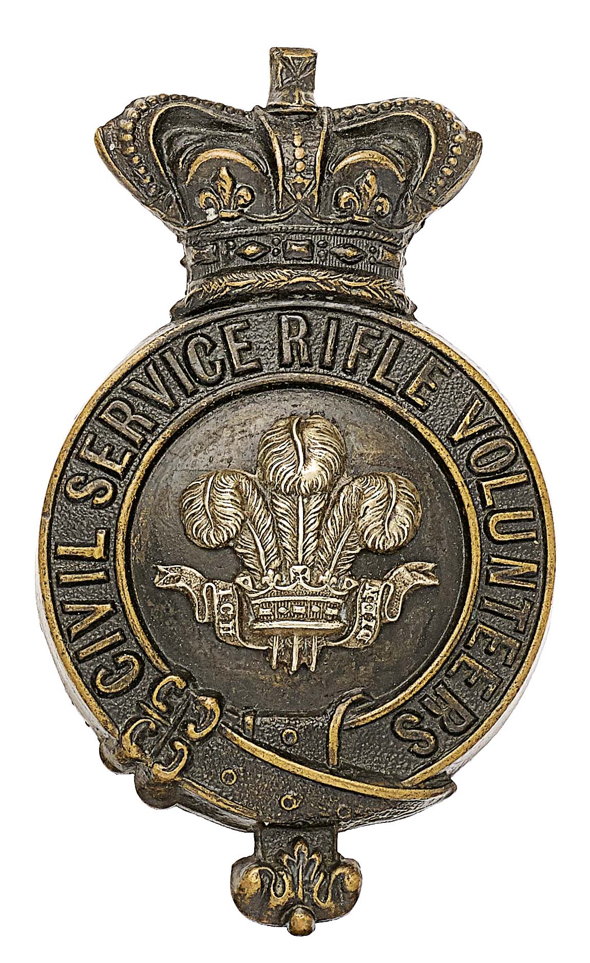 Civil Service Rifle Volunteers Victorian glengarry badge.A good die ...