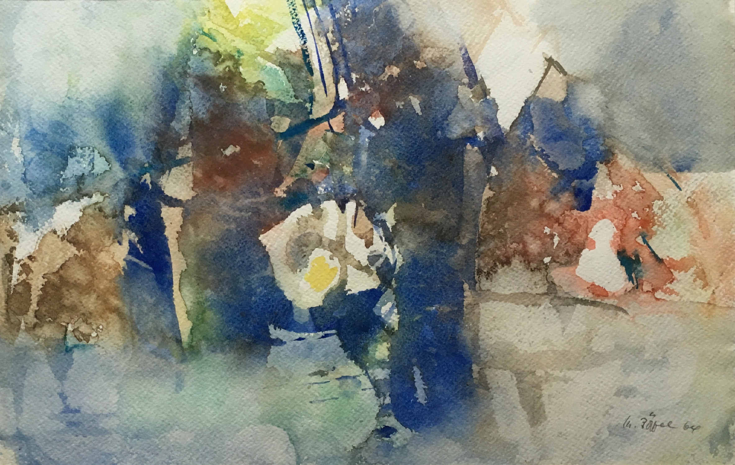 Max Pöppel, Drei Aquarelle (Abstrakte Kompositionen) Max Pöppel: 1918 ...