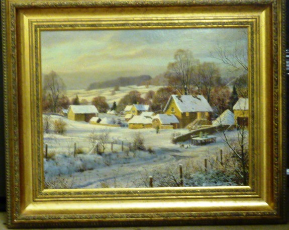Anthony Buckley (British, 20th Century) a gilt framed Oil on Artists ...