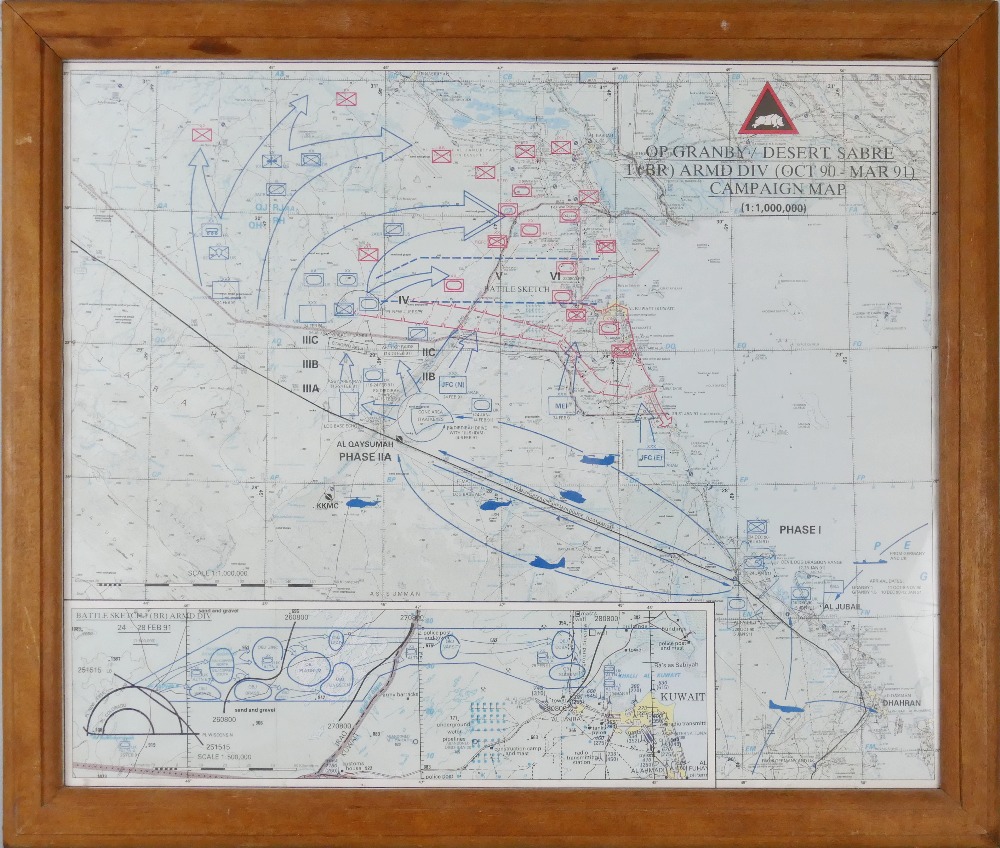 A First Gulf War operation map, entitled "OP Granby/Desert Sabre 1(BR ...