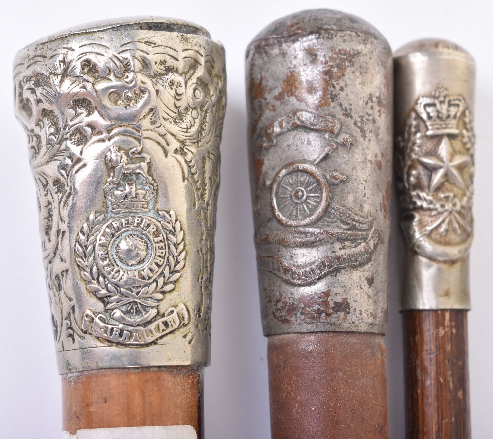 Victorian Royal Marines Officers Cane, with large white metal top ...