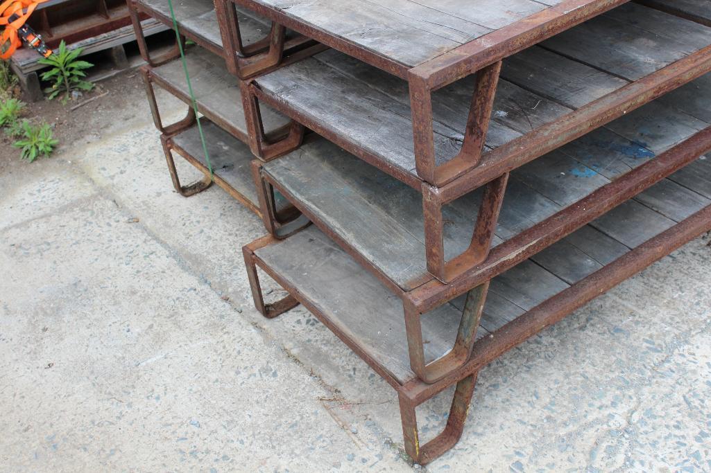 Steel frame pallets w/ wood top