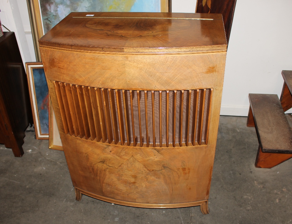 An Art Deco walnut cased Beau-Decca radiogram, 75cms high