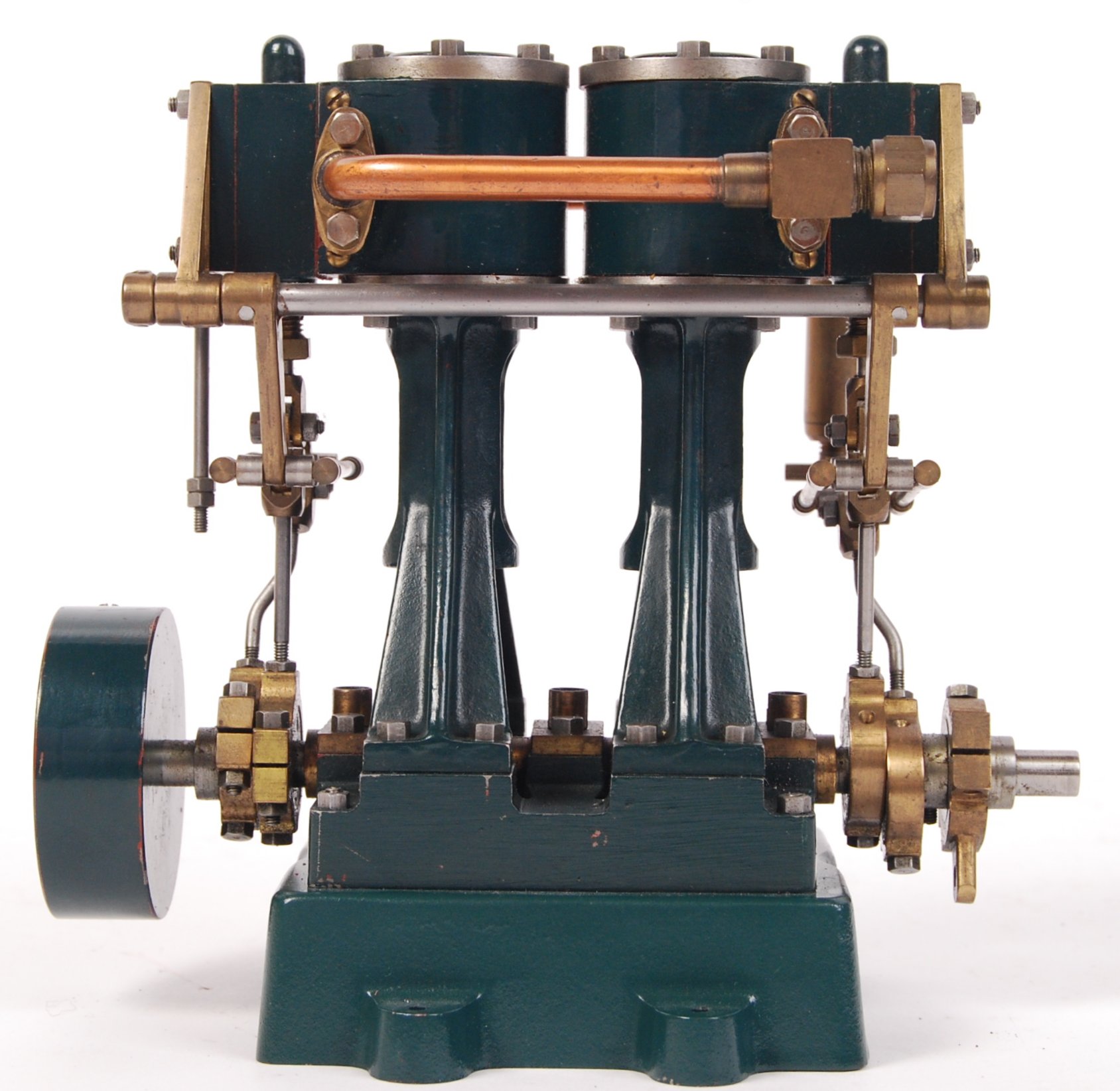 A rare Stuart twin cylinder vertical engine (possibly D10). Green ...