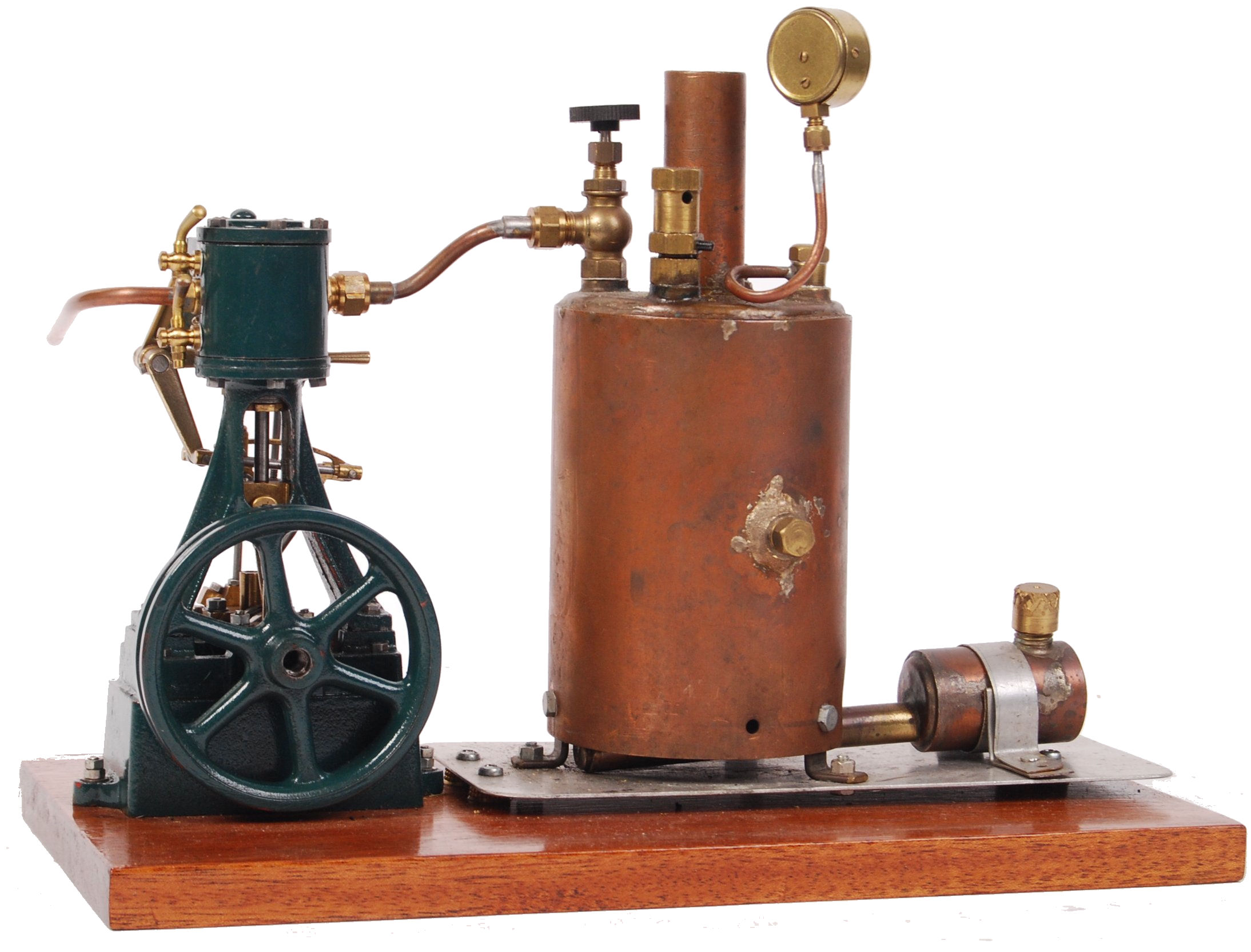 A superb Stuart single cylinder vertical engine mounted to a steam ...