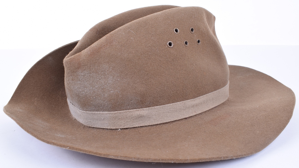 WW2 British Army Bush / Slouch Hat, good example of the brown felt bush ...