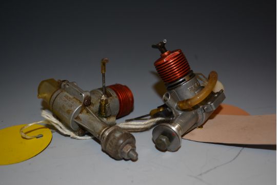 Two diesel engines, DC Spitfire 1.0cc and Frog .100 MK II 1.0cc.