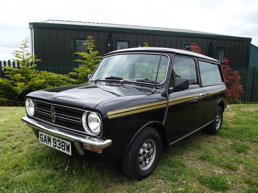 A 1980 Mini Clubman estate, registration number GAM 938W, black. From ...