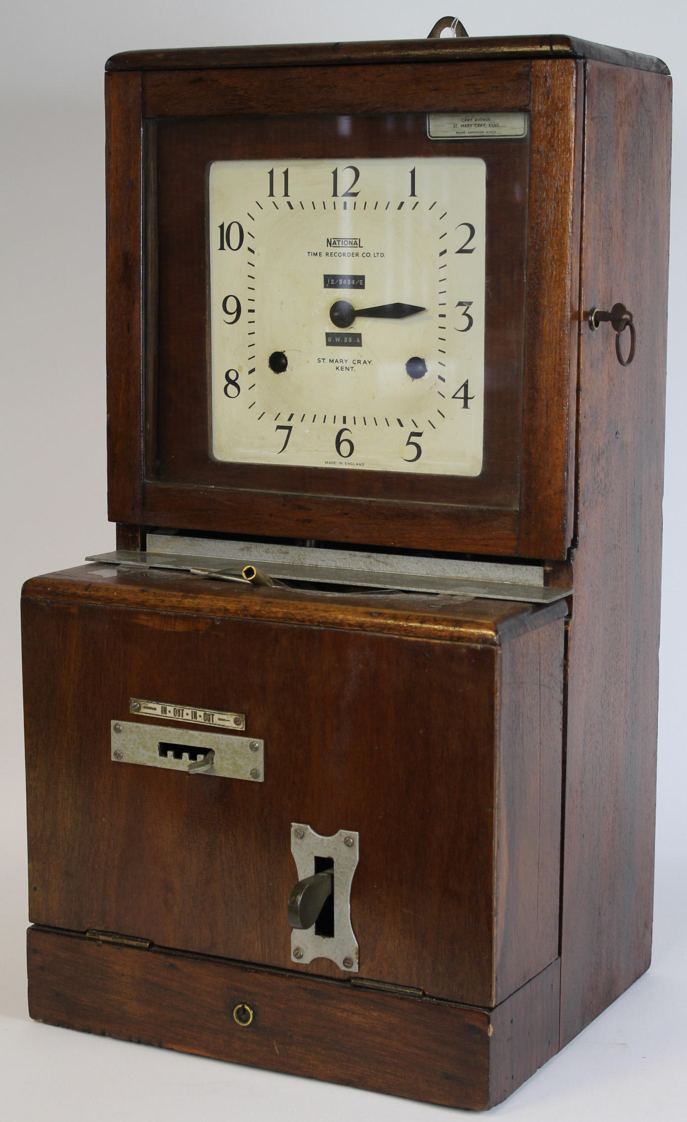 Mahogany National Time Recorder Company (St. Mary Cray Kent) clocking ...