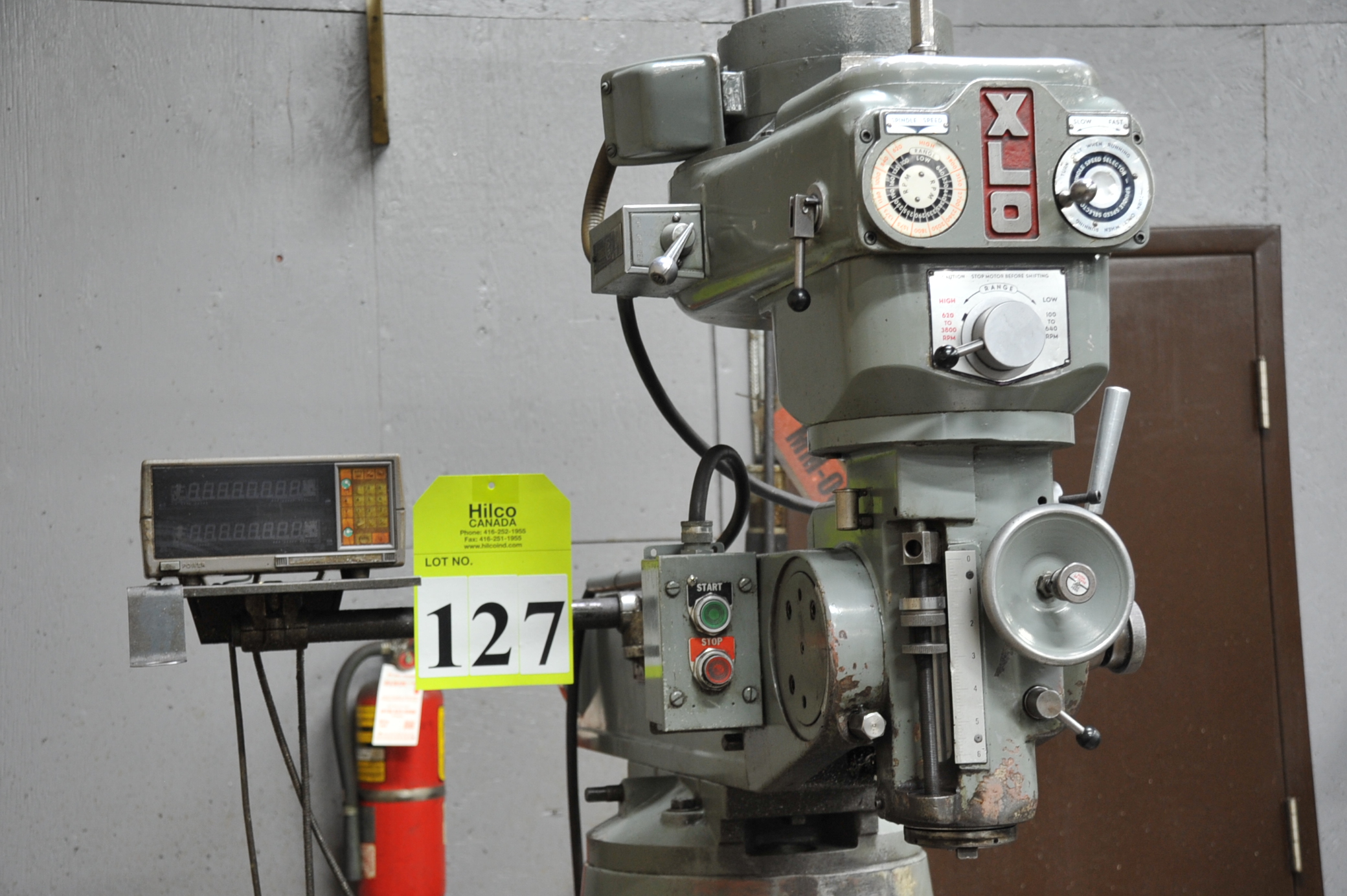 Excello Model XLO Milling Machine ; 1.5 HP, 2-Axis DRO