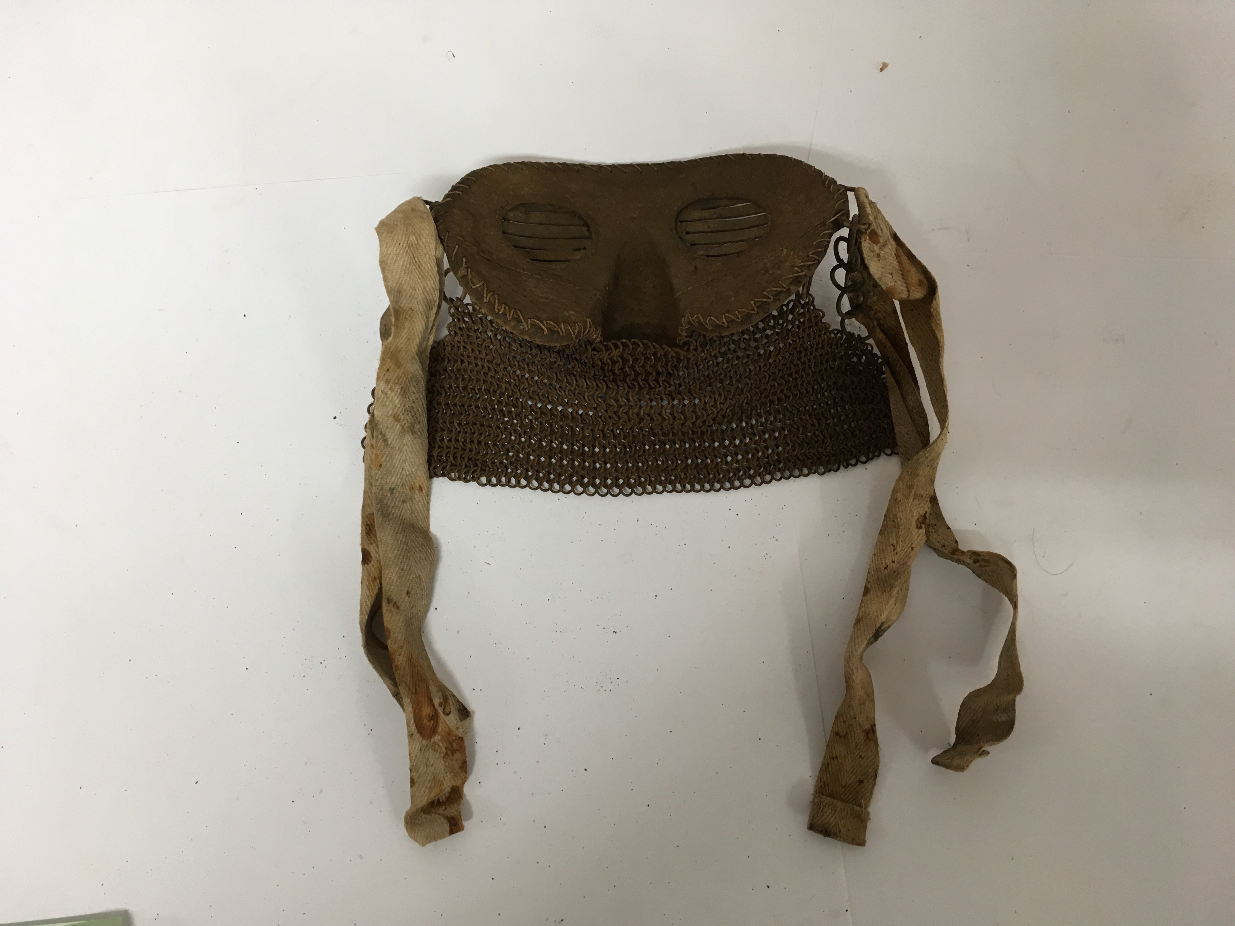 A WW1 original complete British tank crew splinter mask, circa 1917