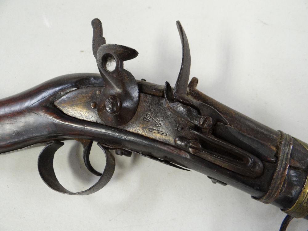A nineteenth century believed Turkish musket with decorative brass ...