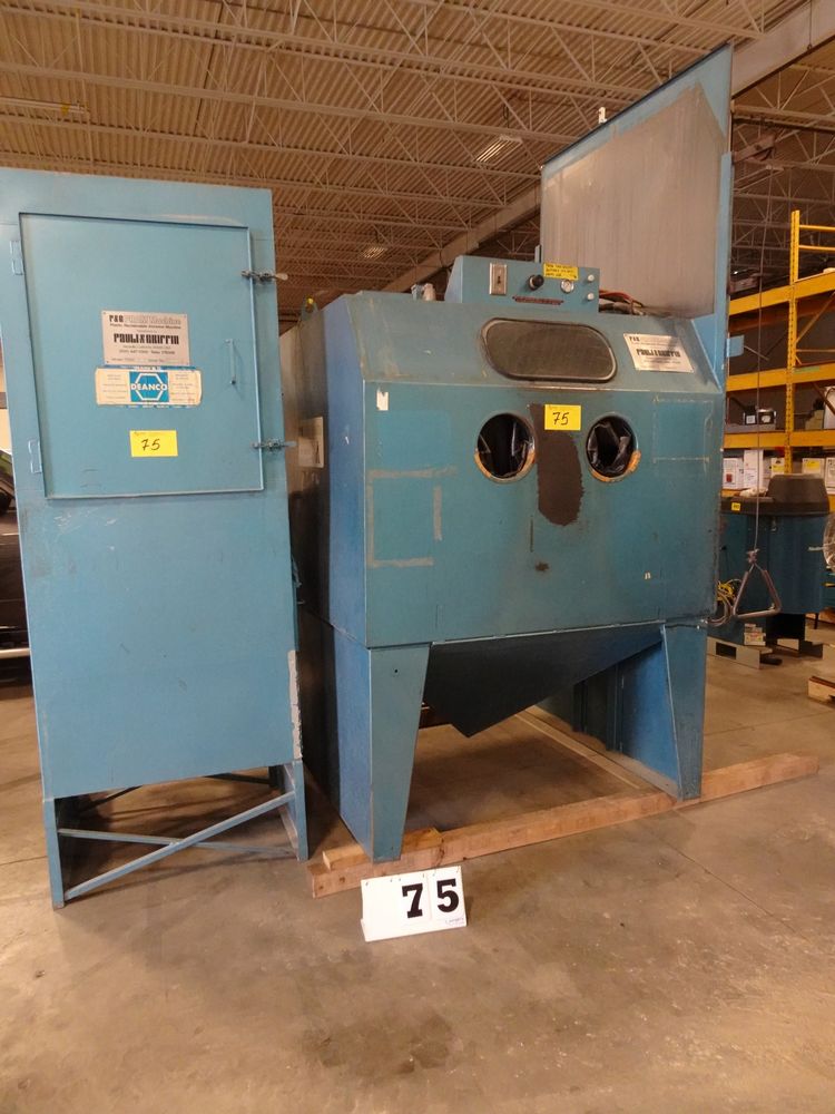P&G PRAM PLASTIC RECLAIMABLE ABRASIVE MACHINE W/RECLAIMER UNIT, S/N 181