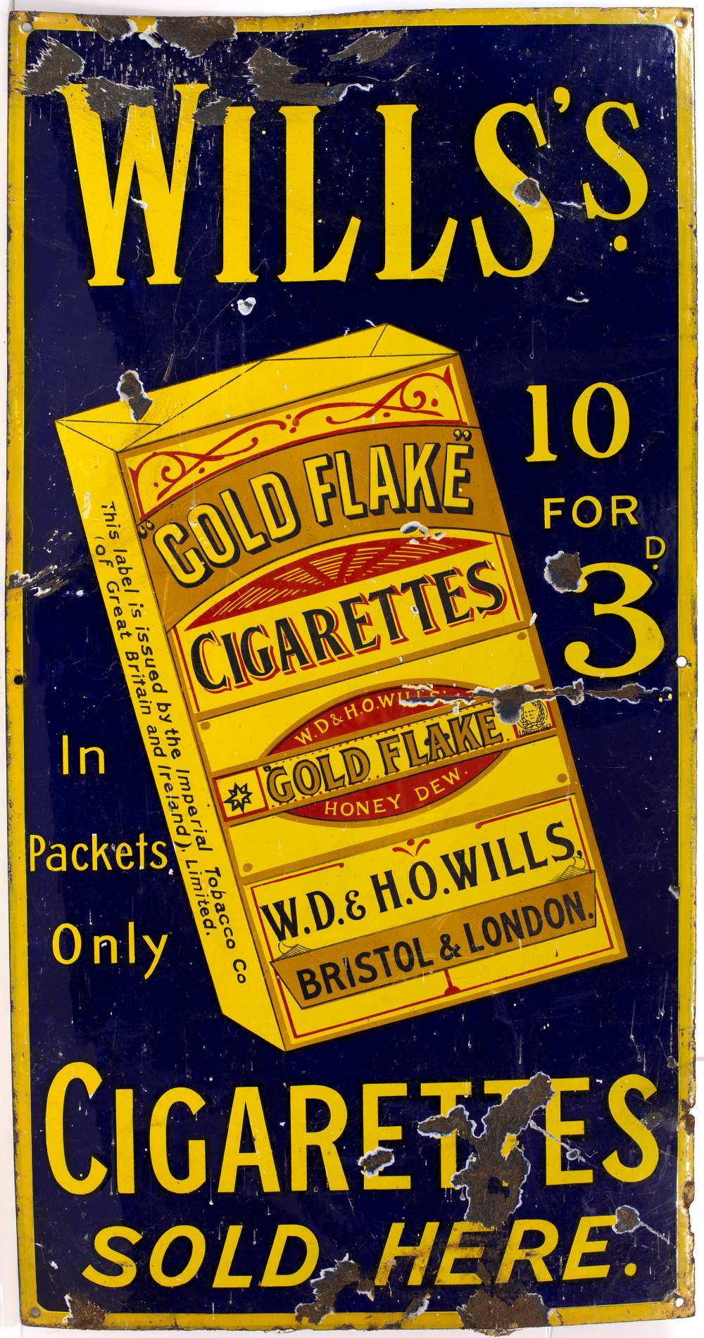 AN EARLY TO MID 20TH CENTURY TIN AND ENAMEL ADVERTISING SIGN 'Wills ...