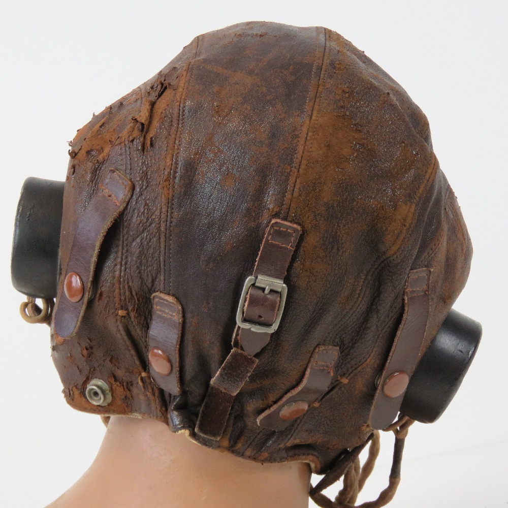 WWII RAF - Pilot's Flying Helmet c1940s; standard AM issue C-Type ...