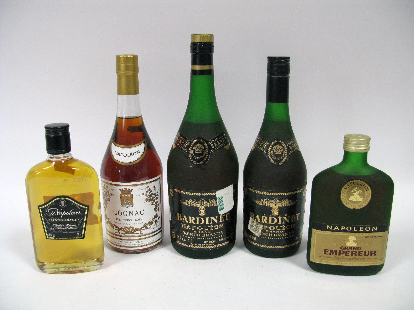 Brandy - Bardinet Napoleon French Brandy, 1 litre and 70cl (2); Chateau ...
