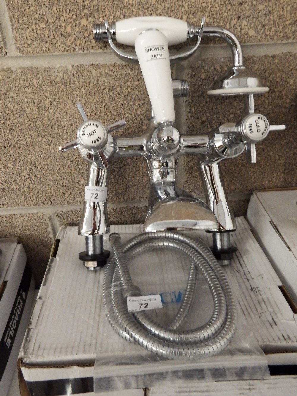 Traditional telephone style bath/shower mixer tap