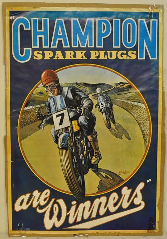 A Champion Spark Plugs (are winners) poster, with artwork by Malcolm ...