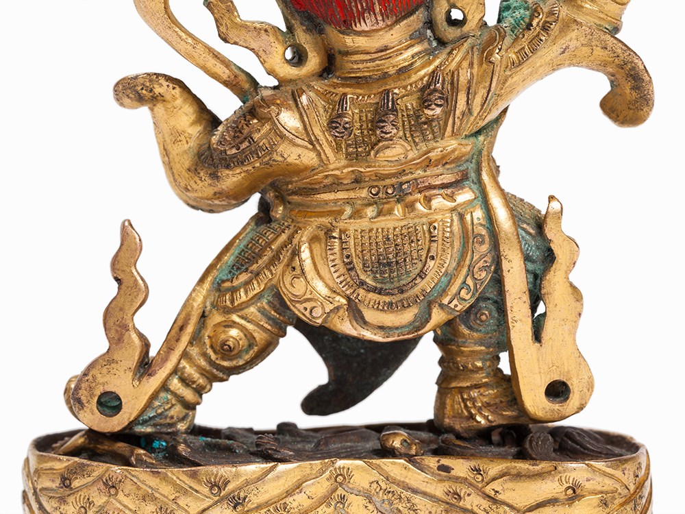 Gilt Bronze Figure of Beg-tse, Sino-Tibetan, 17th/18th C. Gilt bronze ...
