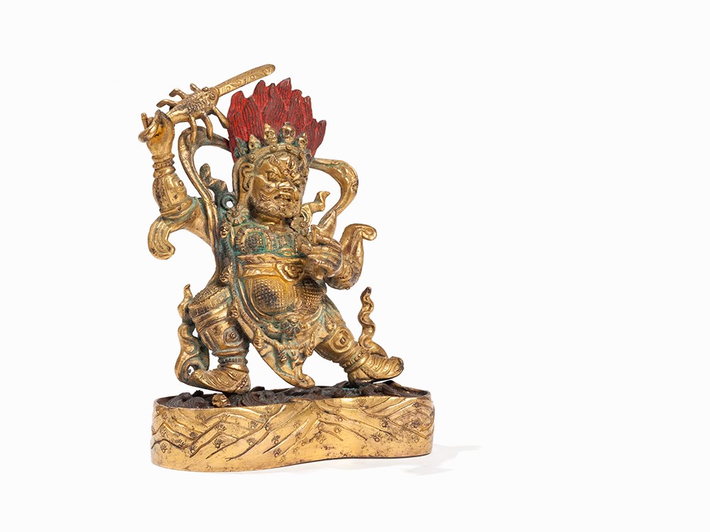 Gilt Bronze Figure of Beg-tse, Sino-Tibetan, 17th/18th C. Gilt bronze ...