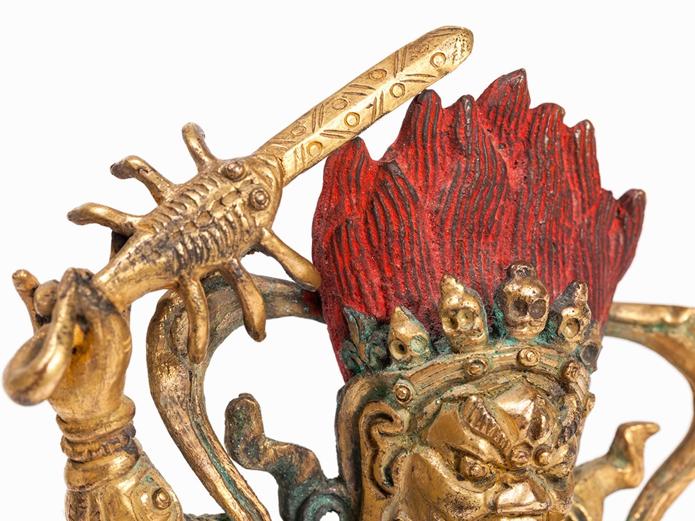 Gilt Bronze Figure of Beg-tse, Sino-Tibetan, 17th/18th C. Gilt bronze ...