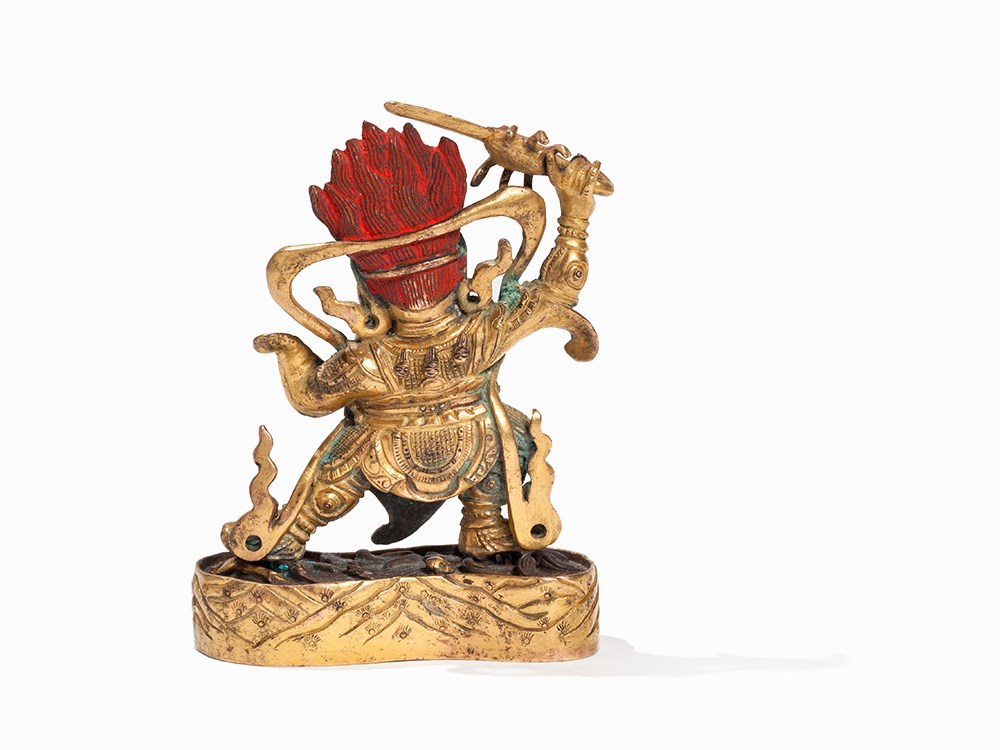 Gilt Bronze Figure of Beg-tse, Sino-Tibetan, 17th/18th C. Gilt bronze ...